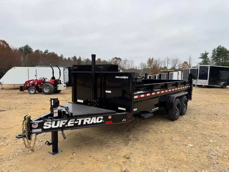 2026 Sure-Trac Pro Series HD 7x16 Telescopic 17.6K Dump Trailer w/Tarp ...