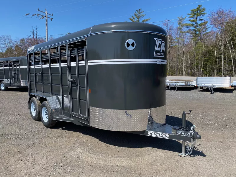 2025 CornPro 6x16 Steel 7K Livestock Trailer w/Center Divider & Combo ...