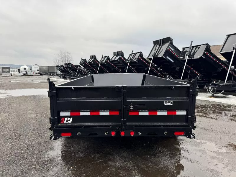 2026 PJ Trailers 7x14 Powder Coated 15.4K Telescopic Dump Trailer w ...