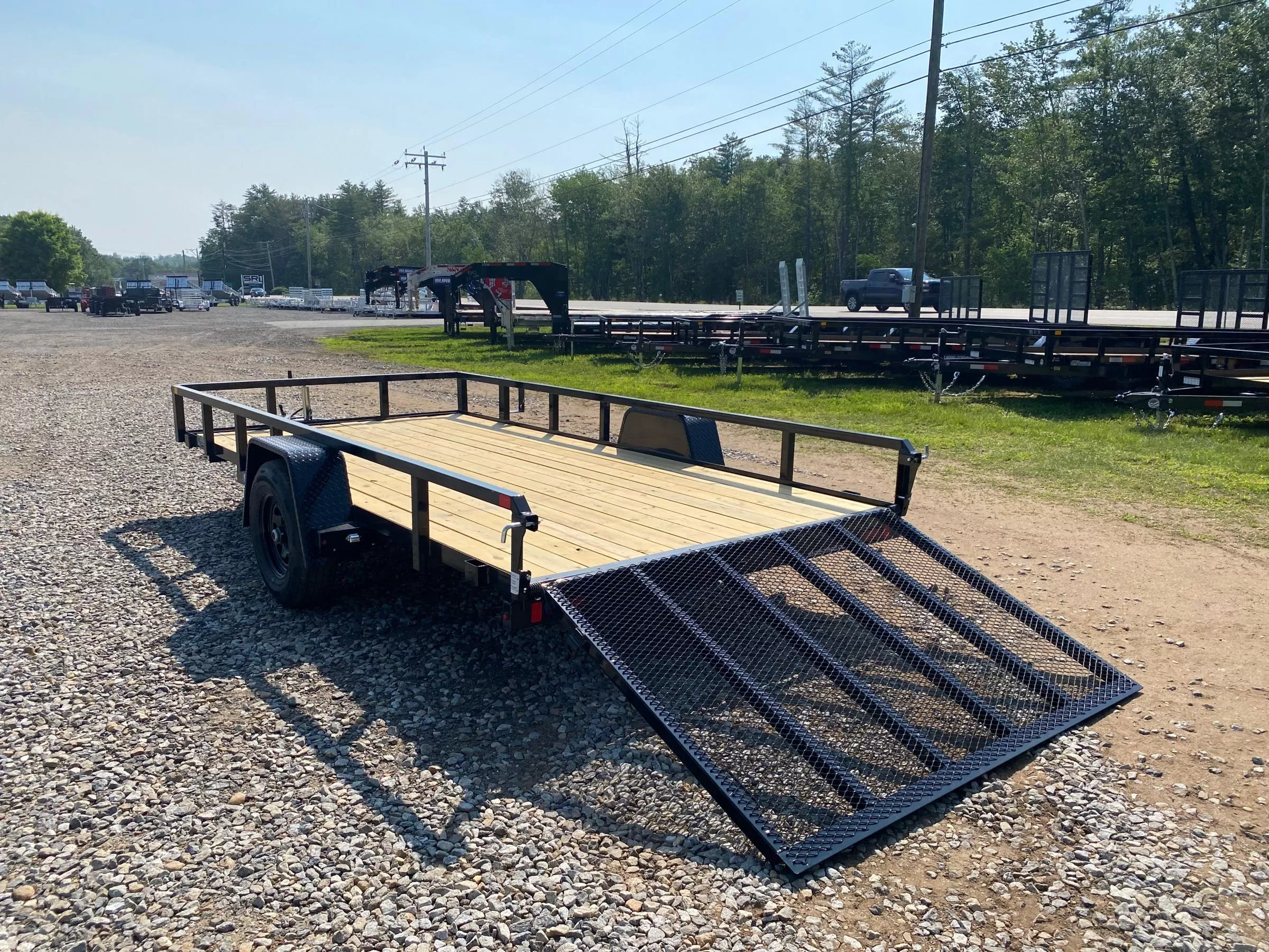 2025 Sure-Trac 7x14 Powder Coated 5K Utility Trailer w/Fold Flat Ramp ...
