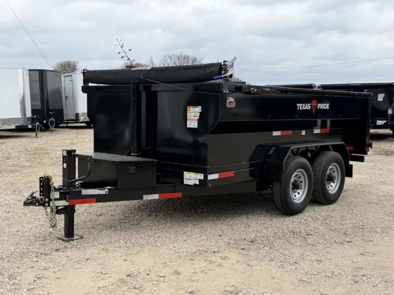 2026 Texas Pride 7x12x3 Bumper Pull Dump Trailer 14K GVWR, Telescopic ...