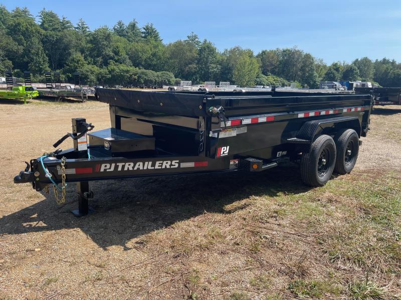 2024 PJ Trailers 7x14 Powder Coated 14K Scissor Lift Dump Trailer w ...