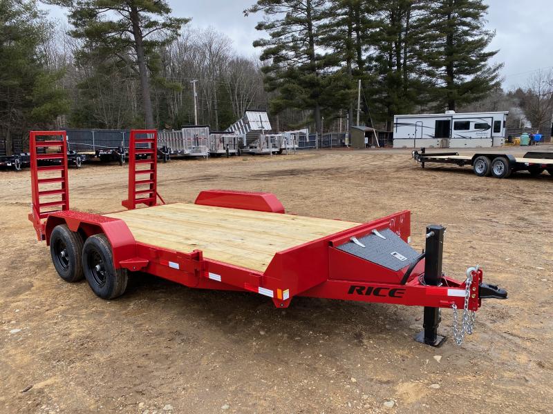 2024 Rice Trailers 7x16 Powder Coated 10k Equipment Trailer w/Stand-Up ...