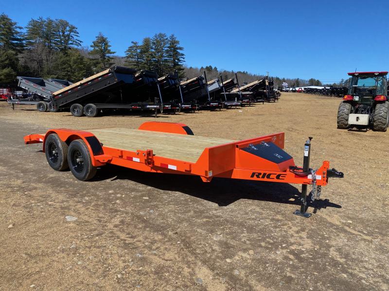 2024 Rice Trailers 7x18 Powder Coated 10k Car Hauler w/Slide In Ramps ...