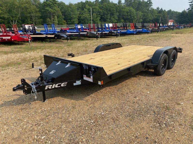 2025 Rice Trailers 7x18 Powder Coated 7K LowPro Car Hauler w/Slide In ...
