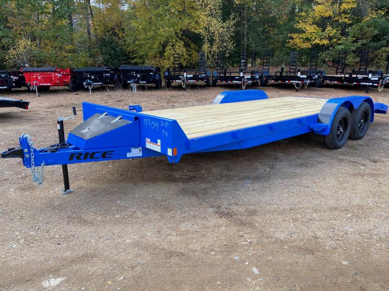2023 Rice Trailers 7x20 Powder Coated 7k LowPro Car Hauler w/Toolbox ...