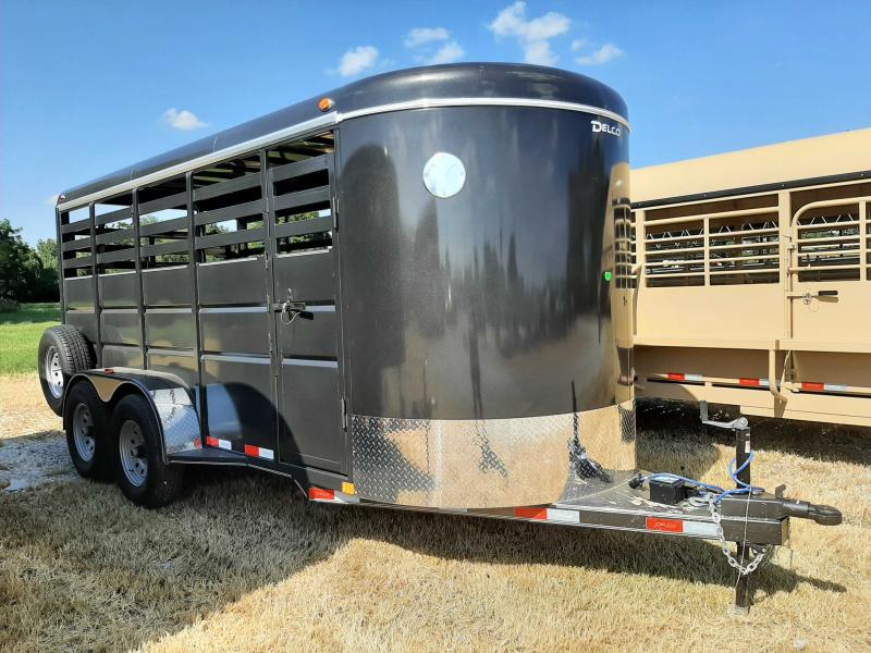 Delco 16'x6' Dark Gray Powder Coated Bumper Pull Stock Trailer in ...