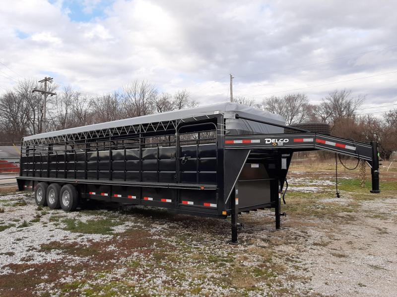 Delco 32' x 6'8 Gooseneck Powder Coated Black w/ Gray Tarp Stock ...