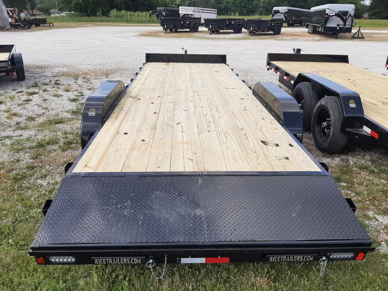 Rice 82 x 20'+2' 9900# Upgraded Car Hauler Bumper Pull Flatbed Trailer ...