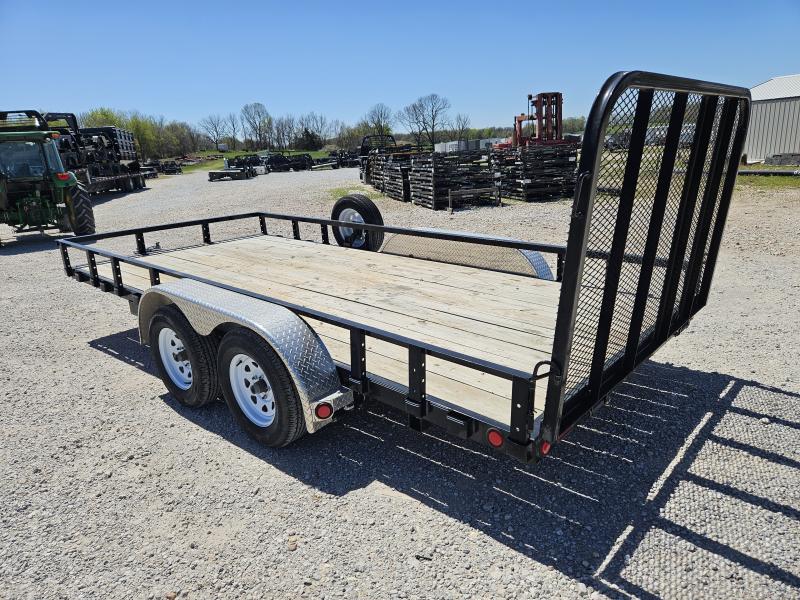 2020 PJ 83X16 TANDEM 7K UTILITY W/REMOVABLE RAILING & 4' SPRING GATE in ...