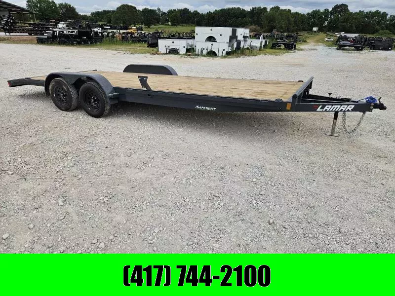 2026 Lamar 83X22 TANDEM 7K CAR HAULER W/2' STEEL DOVE & SLIDE OUT RAMPS ...