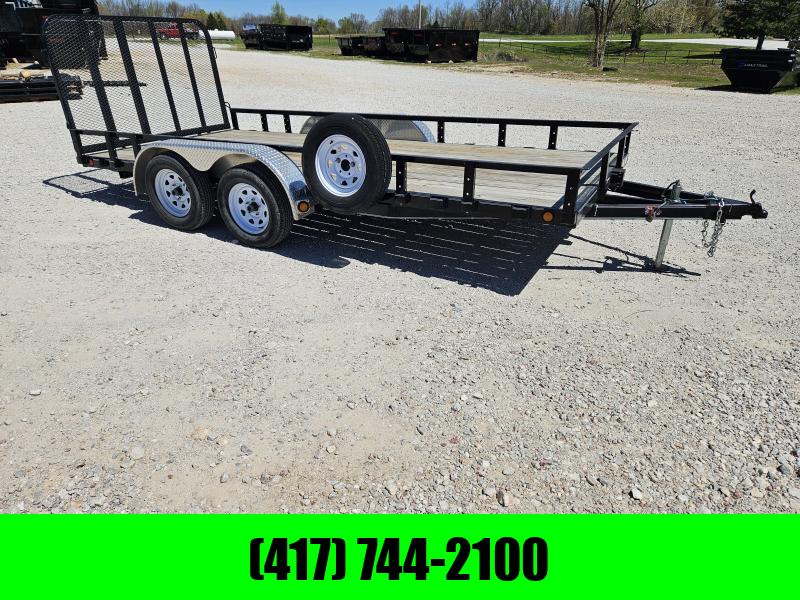 2020 PJ 83X16 TANDEM 7K UTILITY W/REMOVABLE RAILING & 4' SPRING GATE in ...