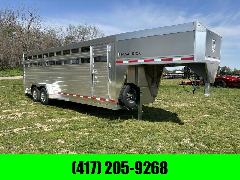 2026 EBY 6'11x24 Tandem 14K GN Stock Trailer w/ Swing/Slide Combo Rear ...