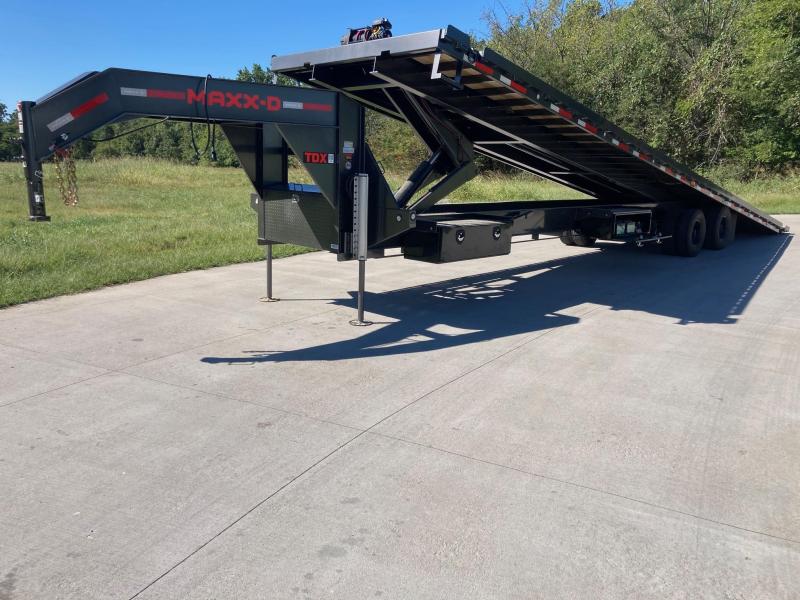 2022 MAXXD 102x40 Tandem GN Full Tilt Flatbed Trailer W/ 22K Winch, 12K ...