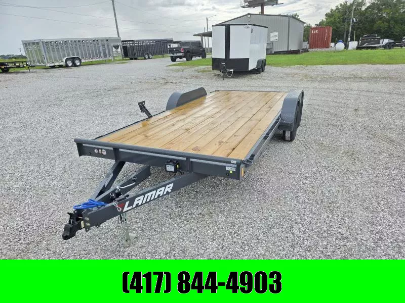 2025 Lamar 83X18 TANDEM 7K CAR HAULER W/2' STEEL DOVE & SLIDE OUT RAMPS ...