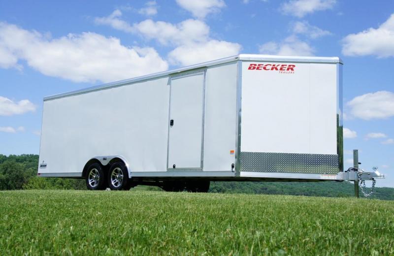 Aluminum 22+5 Wedge Enclosed Cargo Utility Carhauler Trailer - 10K GVWR ...