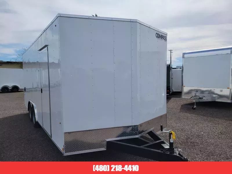 2025 Compass 20X8.5 Indigo DLX FT Car Hauler, 7K, 6" Xtra Hght, White ...