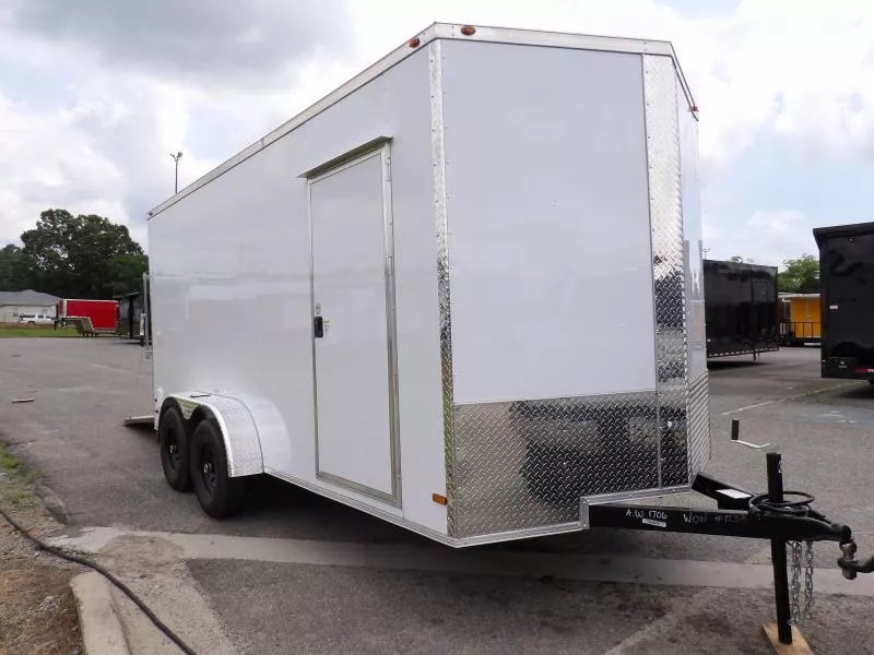 2025 All World Trailers 7x16 52K White Cargo / Enclosed Trailer in ...