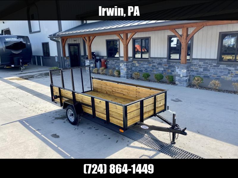 2024 AMO 5x10' Wood High Side Angle Iron Utility Landscape Trailer 2200 ...