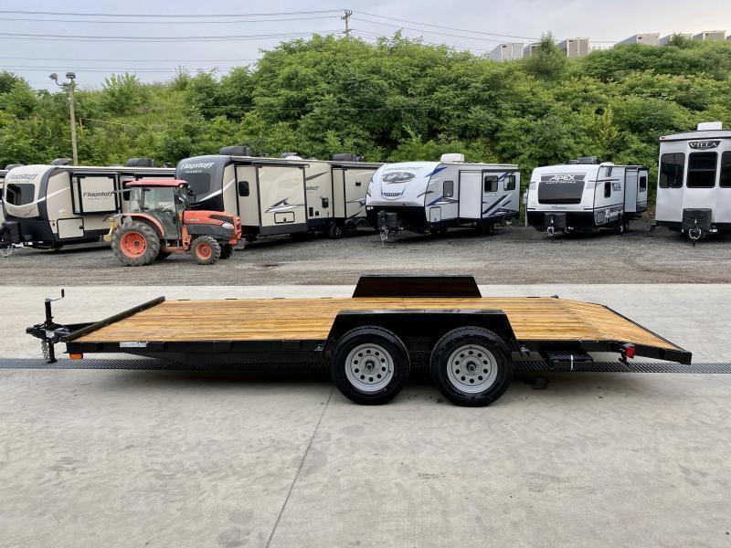 2024 AMO 7x16' Wood Deck Car Trailer 7000# GVW * LED TAIL LIGHTS ...