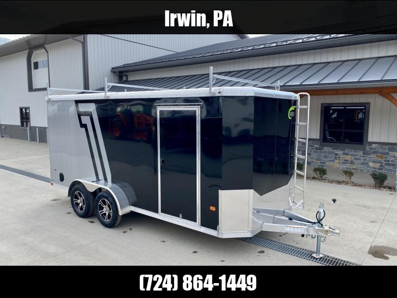 NEW NEO 7x16' NAC Aluminum Bullnose Enclosed Cargo Trailer * JD SLASH 2-TONE * LADDER RACKS AND ...