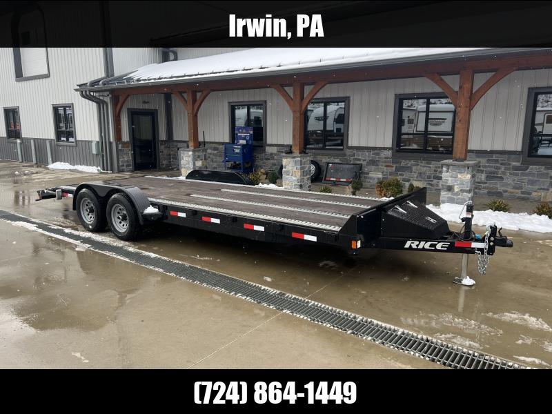 USED 2024 Rice 7x22' Car Hauler Trailer 9990# GVW * LED'S ...