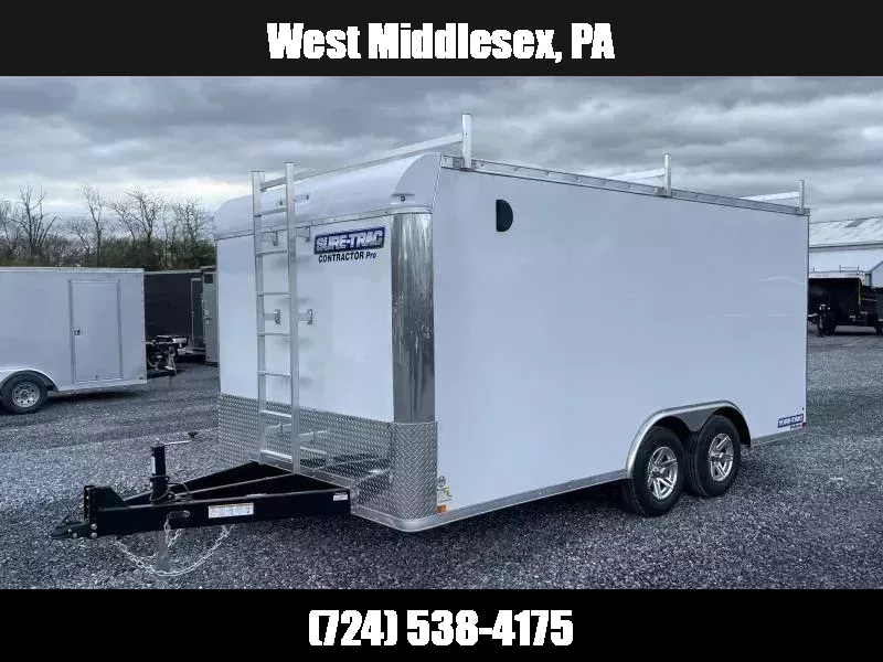 2026 Sure Trac 8.5x16' Enclosed Contractor Pro 9900# GVW * COMMERCIAL TRAILER * WHITE EXTERIOR ...