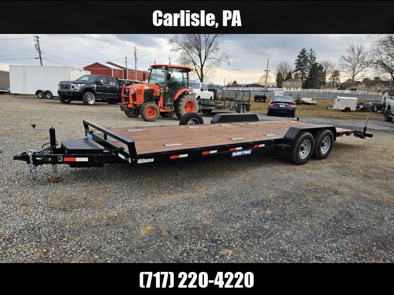 USED Sure-Trac 7x24' Wood Deck Car Hauler 9900# GVW * RUBRAIL * DROP IN ...