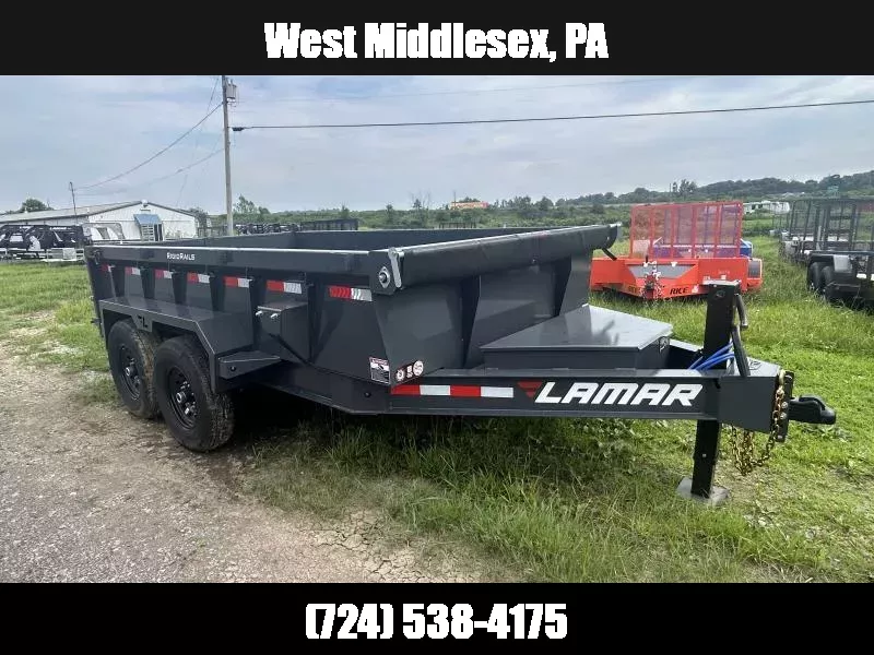 2025 Lamar 7x12' Dump Trailer 14000# GVW * 7GA FLOOR * TARP KIT ...