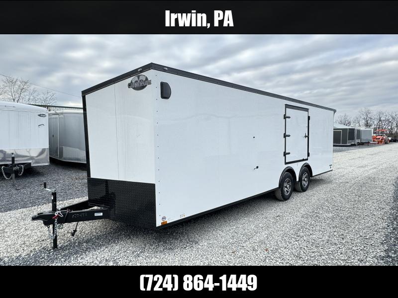 2024 Cargo Mate 8.5x28' Enclosed Car Hauler 9990# GVW * WHITE BLACKOUT ...