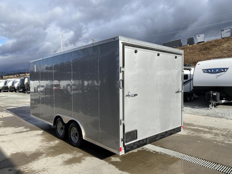 USED 2021 Rock Solid 8.5x18' Enclosed Car Hauler 7000# GVW * SILVER * 7 ...