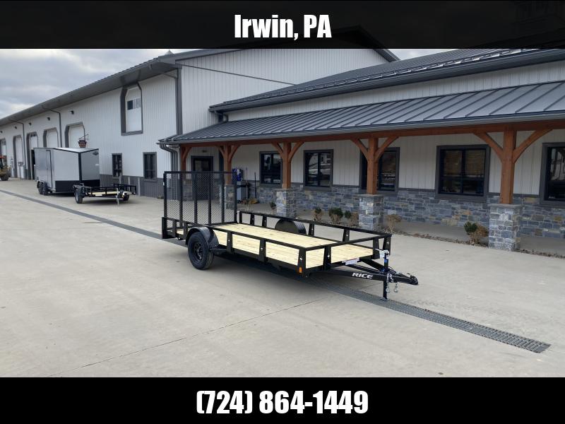 2024 Rice Trailers 76"x14' Landscape Utility Trailer 2990# GVW * BLACK ...