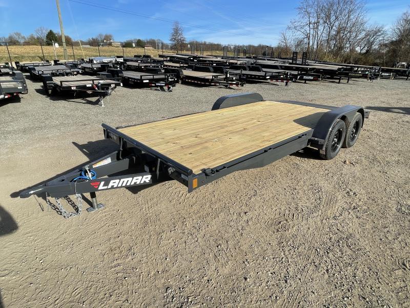 2025 Lamar 7x18 7000# Wood Deck Car Hauler Trailer * 4' DOVETAIL/LOW ...