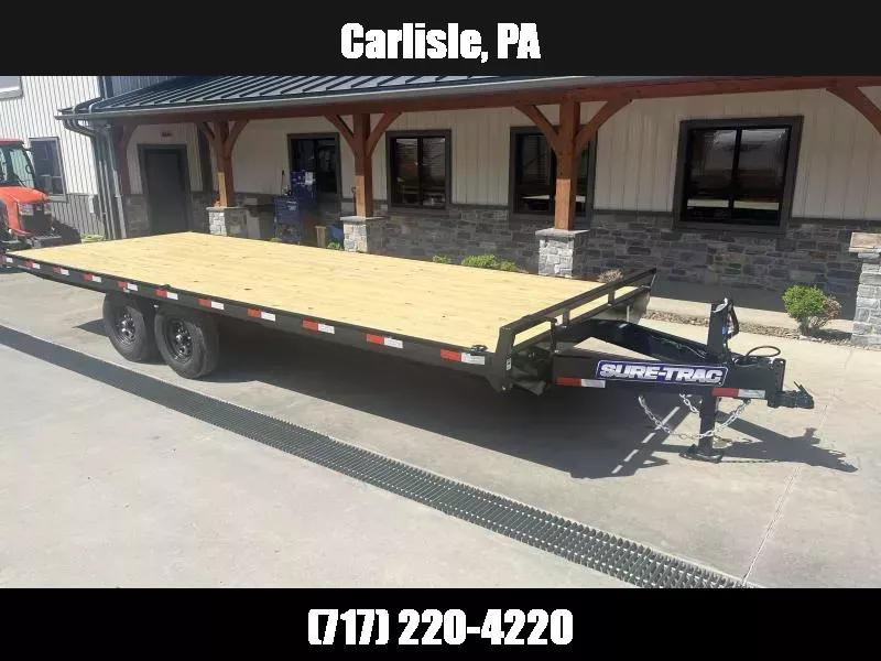 2025 Sure-Trac 102x20' Flatbed Deckover Trailer 15000# GVW * 8' SLIDE ...
