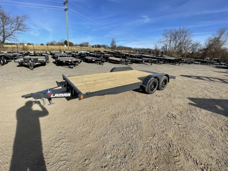 2025 Lamar 7x18 7000# Wood Deck Car Hauler Trailer * 4' DOVETAIL/LOW ...