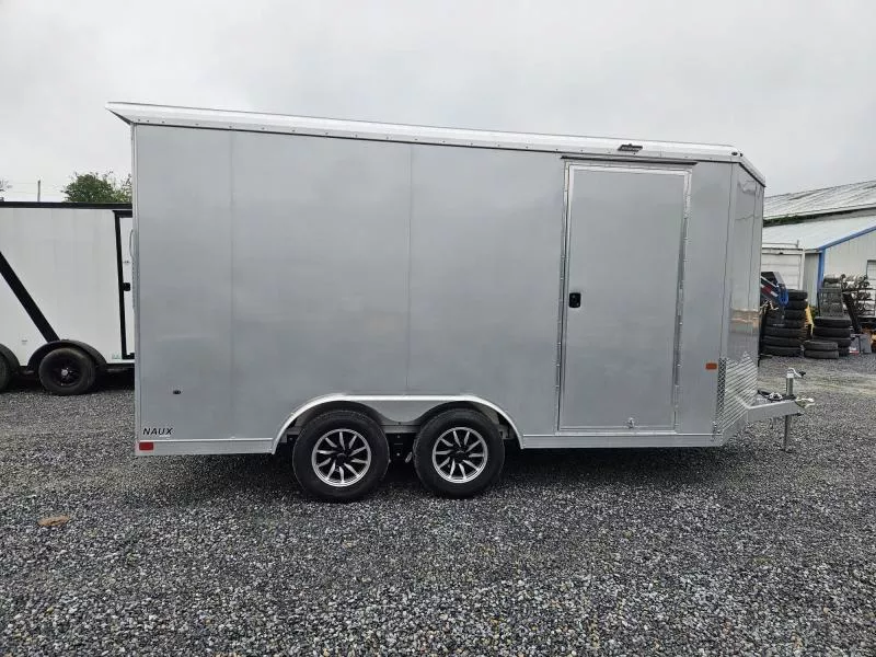 2025 NEO 8.5x14' NAUX Aluminum Enclosed UTV Trailer 7000# GVW * SILVER ...