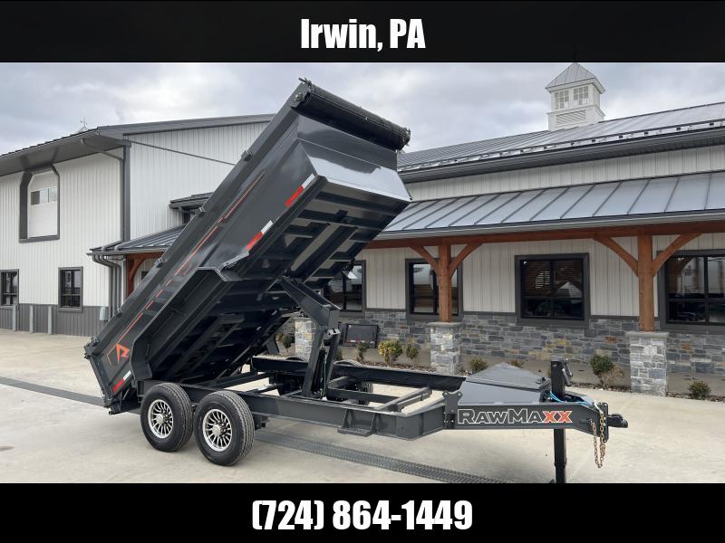 2025 RawMaxx 7x14' GDX Knight Dump Trailer 14000# GVW * ALUMINUM WHEELS ...