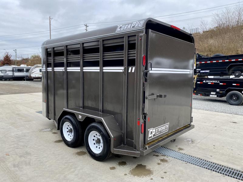 2022 Corn Pro 7x14' 2-Horse Slant Load Trailer 7000# GVW * BEIGE * 7 ...