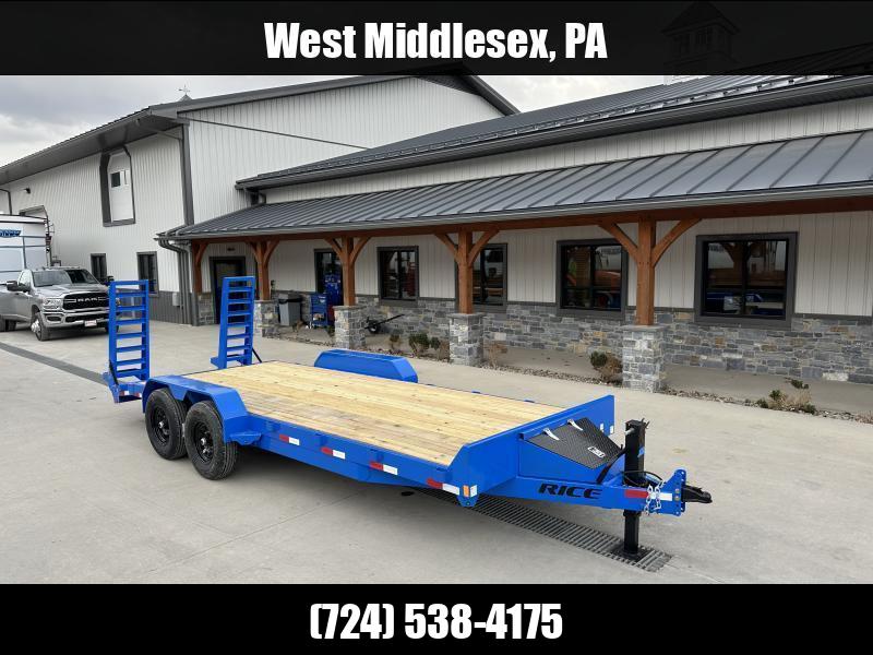 2025 Rice 7x18' Equipment Lowboy Trailer 14000# GVW * STAND UP WEDGE ...
