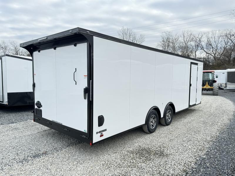 2024 Cargo Mate 8.5x28' Enclosed Car Hauler 9990# GVW * WHITE BLACKOUT ...