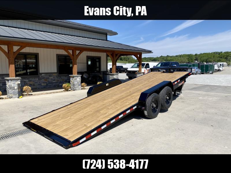 2025 H&H 7x22' Power Tilt Car Hauler Trailer 14000# GVW * 15K HYDRAULIC ...