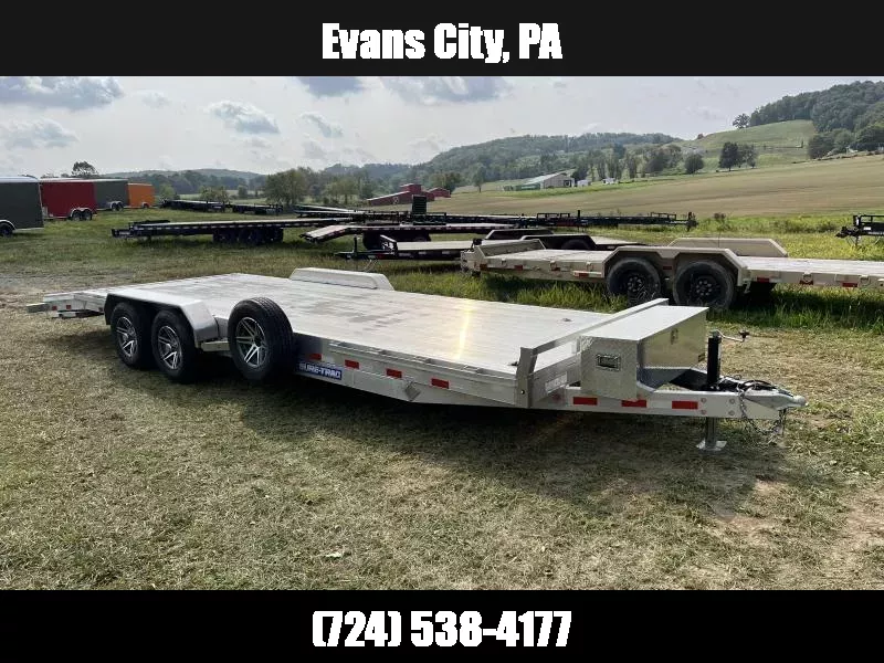 USED Sure Trac 7x24' Aluminum Car Hauler Trailer 9990# GVW * TOOLBOX ...