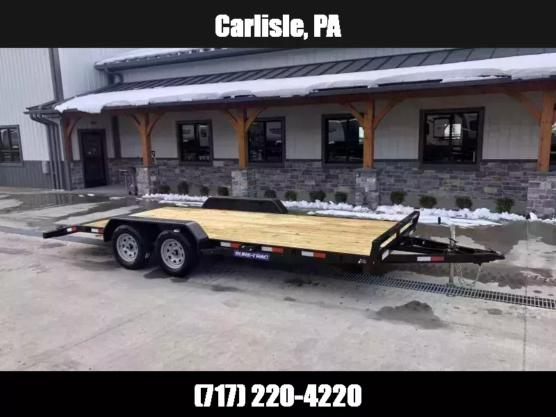 2026 Sure-Trac 7x18 Wood Deck Car Hauler 7000# GVW * REAR SLIDE OUT ...
