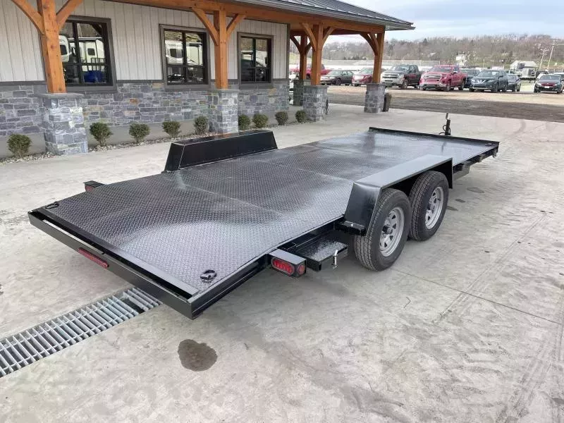 2026 AMO 7x18' Steel Deck Car Trailer 7000# GVW * LED TAIL LIGHTS ...