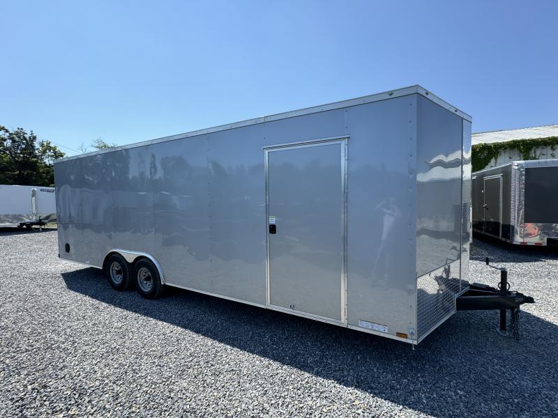 2025 Xtreme Cargo 8.5x24 Enclosed Car Hauler Trailer 9990# GVW * SILVER EXTERIOR * 7' HEIGHT UTV ...