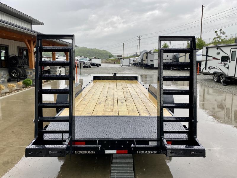 NEW Rice 7x18' Equipment Lowboy Trailer 14000# GVW * STAND UP WEDGE ...