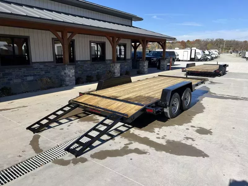 2026 AMO 7x16' Wood Deck Car Trailer 7000# GVW * LED TAIL LIGHTS ...