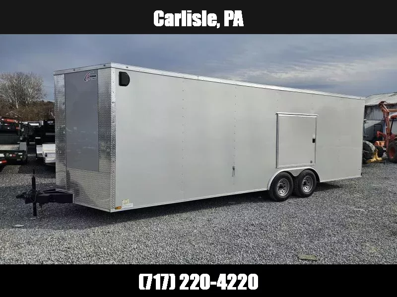 2025 Xtreme Cargo 8.5x24 Enclosed Car Hauler Trailer 9990# GVW * SILVER ...