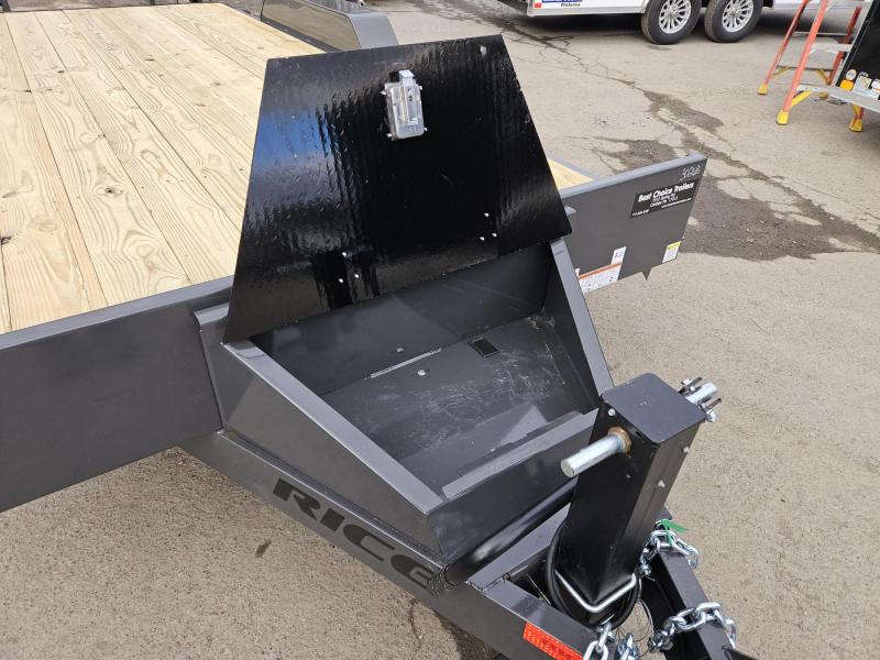 2024 Rice 7x20' Equipment Lowboy Trailer 9990# GVW * STAND UP RAMPS ...