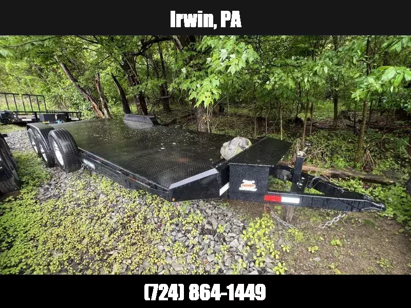 USED Sure-Trac 7x24 Steel Deck Car Hauler Trailer 9900 GVW * STEEL DECK ...